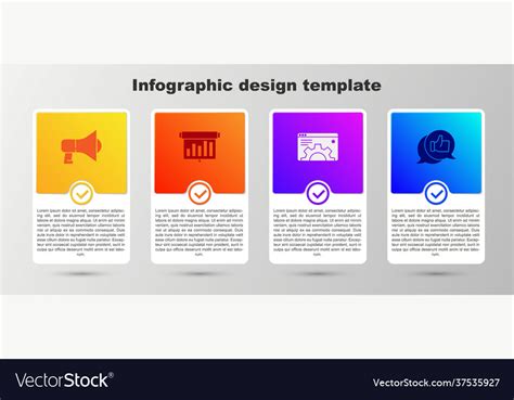 Set Megaphone Board With Graph Chart Browser Vector Image