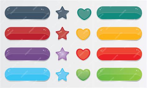 Premium Vector User Interface Buttons Set For Games Or Apps Game Ui