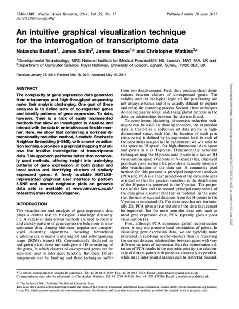 Pdf An Intuitive Graphical Visualization Technique For The Interrogation Of Transcriptome Data