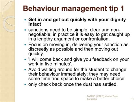 Class Behaviour Management Ppt