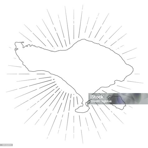 흰색 배경에 태양 광선발리지도 발리 소순다 열도에 대한 스톡 벡터 아트 및 기타 이미지 발리 소순다 열도 라인아트 지도