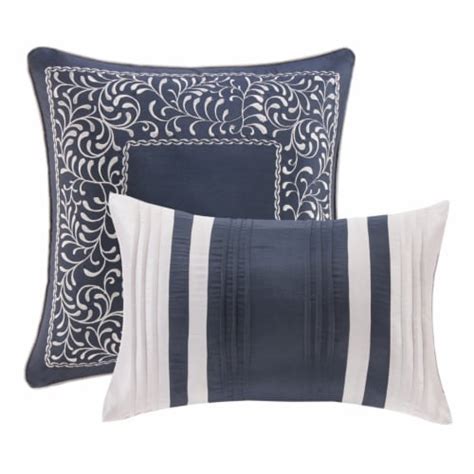 Gracie Mills Brencis 8 Piece Jacquard Comforter Set Grace 3326 Navy