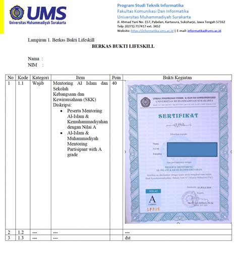 Pengumuman Prosedur Life Skills 2023 Teknik Informatika