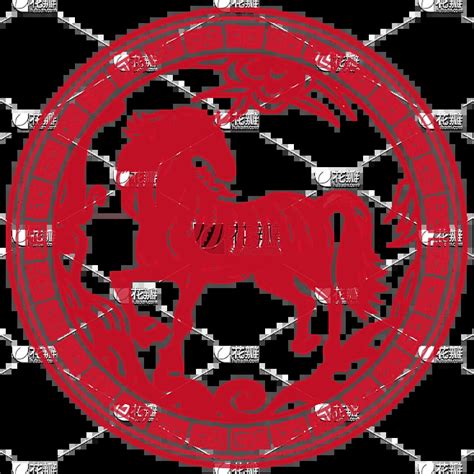 十二生肖剪纸贴纸 SVG 马素材 花瓣网