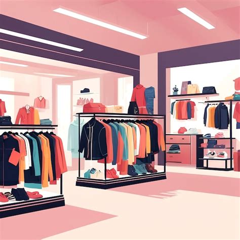Fashion Clothes Store Background Premium Ai Generated Vector