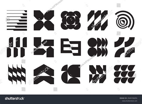 Collection Set Abstract Geometric Graphic Elements Stock Vector