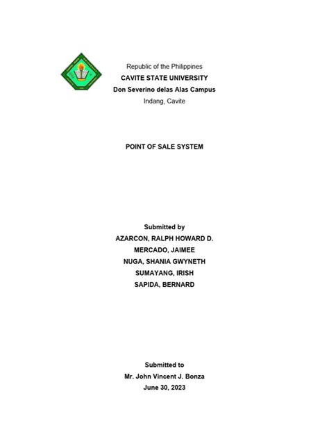 Point Of Sale System Pdf Point Of Sale Databases