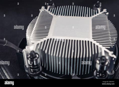 Desktop Pc Cpu Unit Cooling System Radiator Motherboard Close Up