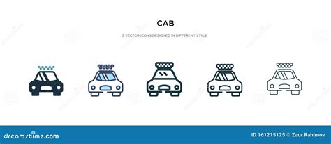 Cab Icon In Different Style Vector Illustration Two Colored And Black