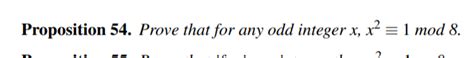 solved proposition 54 prove that for any odd integer x x²