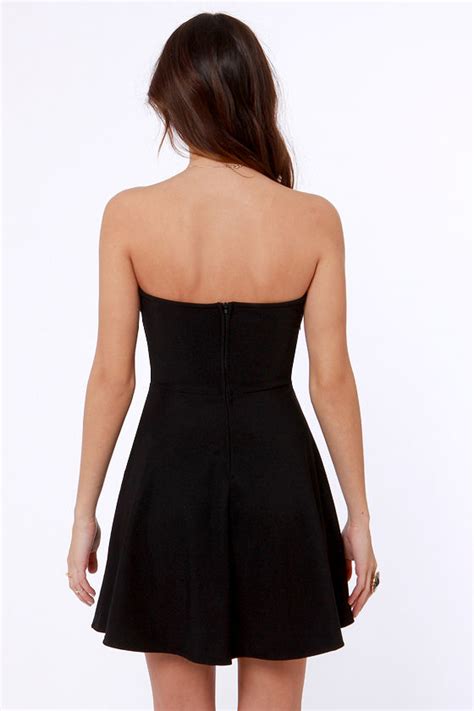 Sexy Strapless Dress Little Black Dress Low Cut Dress 4000