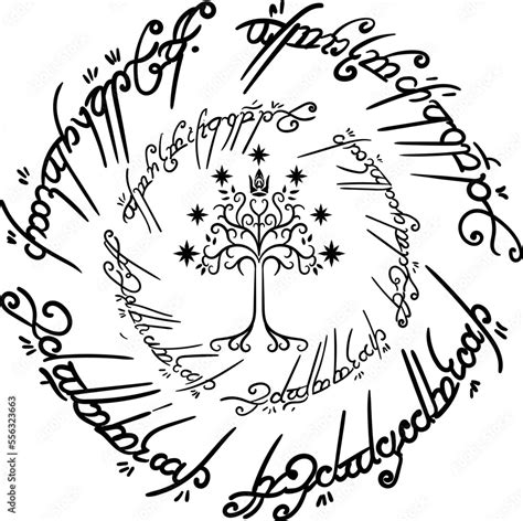 Lord Of The Rings Tree Of Gondor Vector Stock Vector Adobe Stock