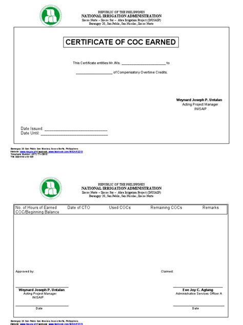 Cert Of Coc Pdf
