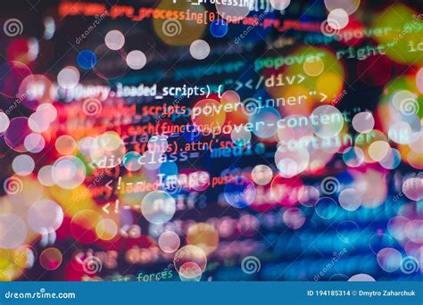 Programming Code Typing Source Code Close Up Programmer Working On