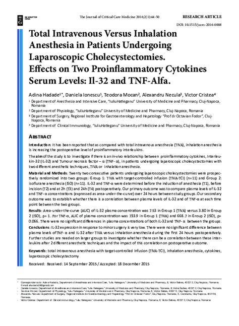Pdf Total Intravenous Versus Inhalation Anesthesia In Patients Undergoing Laparoscopic