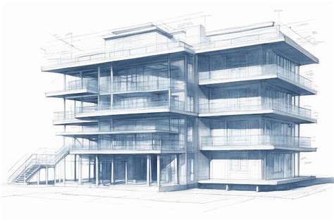 Premium Photo A Three Story Building Plan Or Blue Prints