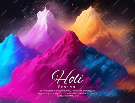 Premium Psd Holi Colorful Splash Background Wishes Banner