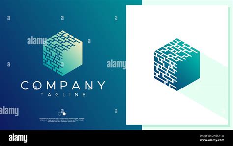 Modern Abstract Digital Pixel Cube Logo Design Technology Hexagon Logo