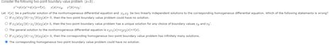 Solved Consider The Following Two Point Boundary Value
