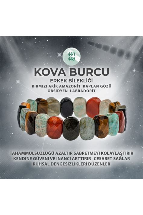 Deniz Doğal Taş Sertifikalı Kova Burcu Doğal Taş Geniş Kesim Erkek