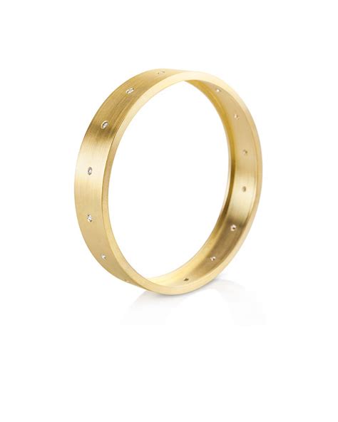 18k Gold Diamond Bangle Bracelet Michele Mercaldo Jewelry