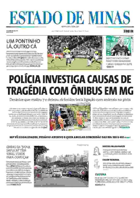 Confira A Capa Do Estado De Minas Do Dia 18 4 2024