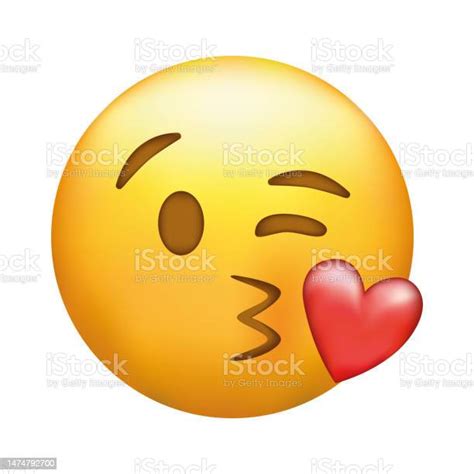 Kiss Emoji Love Emoticon With Lips Blowing A Kiss Stock Illustration Download Image Now Istock