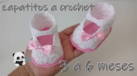 Zapatos Para Bebe A Crochet Modelo Isa 3 A 6 Meses 10cm YouTube