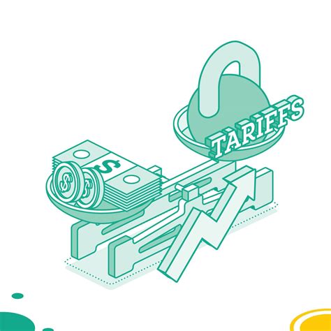Tariffs Symbol Weighing Down The Economy Balance Scales With Money And Kettlebell Isometric