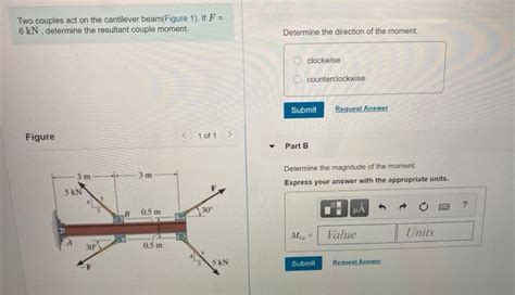 Solved Two Couples Act On The Cantilever Beamfigure 1 If
