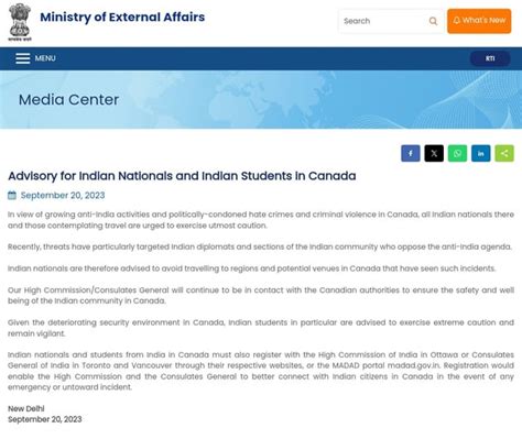Big Breaking India Issues Advisory For Its Nationals Students In