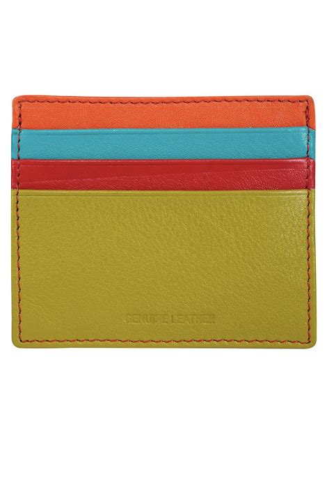 Greenwood Leather Melody Card Wallet Red Multi The Bumwrap