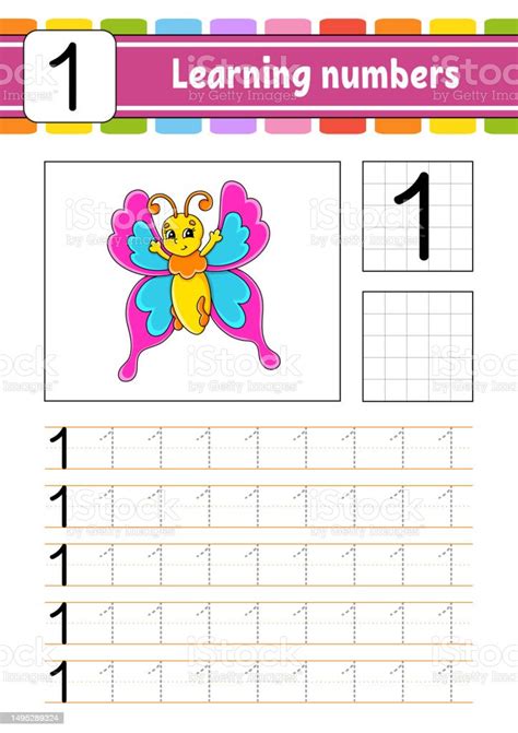 숫자를 추적하고 씁니다 필기 연습 아이들을위한 학습 숫자 교육 개발 워크시트 활동 페이지 벡터 그림입니다 0명에 대한 스톡 벡터 아트 및 기타 이미지 Istock