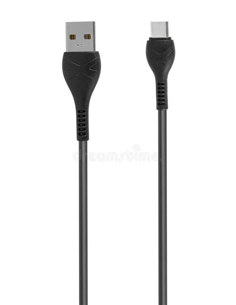 USB And Type C Connector With Cable On A White Background Top View Stock Photo Image Of Link
