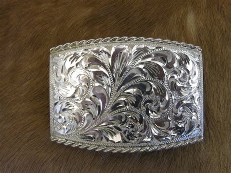 2″x3″ Sterling Rectangle Buckle Fritch Brothers Western Silver