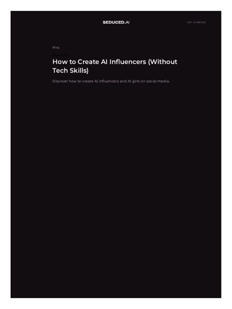 how to create ai influencers without tech skills pdf artificial