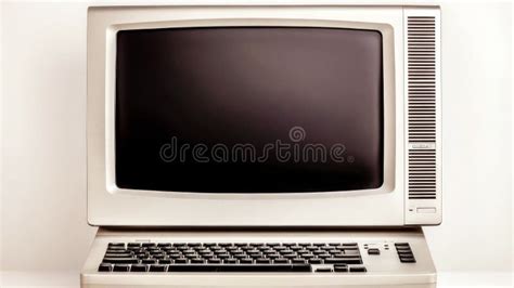 Vintage Beige Desktop Computer Featuring Curved Monitor Ergonomic Keyboard Embodying Sleek