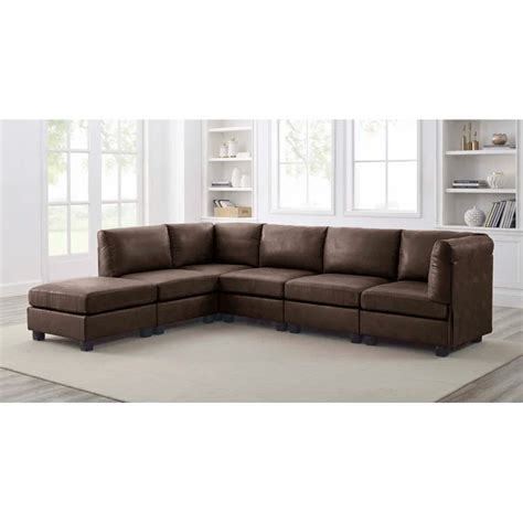 Amaron 6 Piece Faux Leather Sectional Faux Leather Sectional