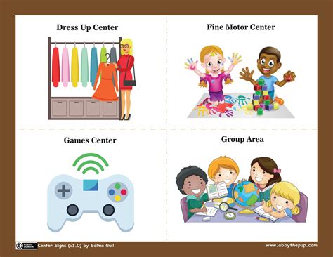 Center Signs For Classroom Templates Free Printable Papercraft Templates