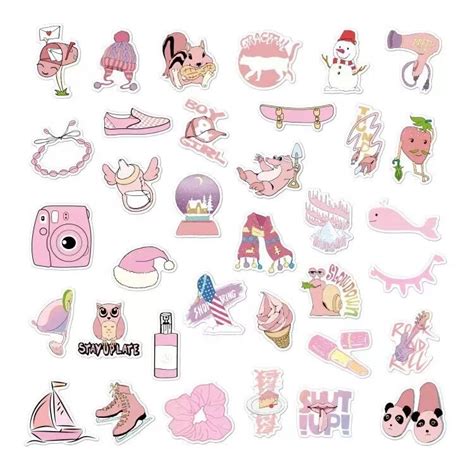 50pcs Cartoon Ins Style Vsco Girl Stickers For Lap Vicedeal