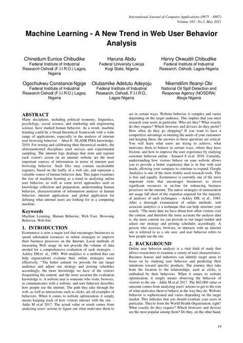pdf machine learning a new trend in web user behavior analysis