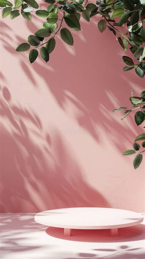 Exhibition Podium Stand On Pastel Light Unobtrusive Botanical