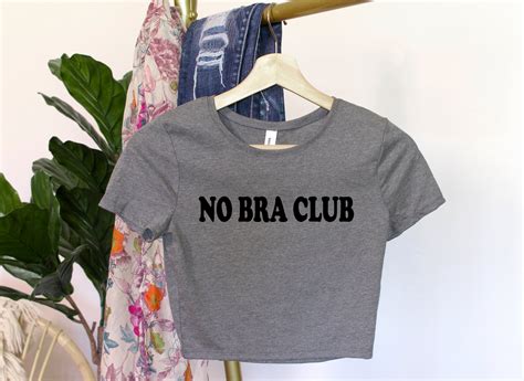 No Bra Club Crop Shirt Bachelorette Shirt Feminism Tank Top Etsy
