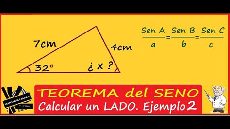 TEOREMA Del SENO Encontrar Un LADO Ejemplo 2 Paso A Paso YouTube
