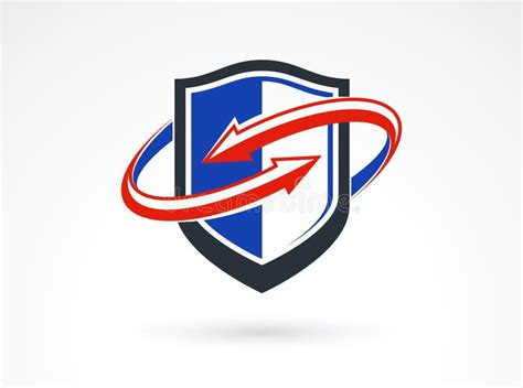 Shield With Arrows Logo Vector Ammo Protection Symbol Antivirus Or