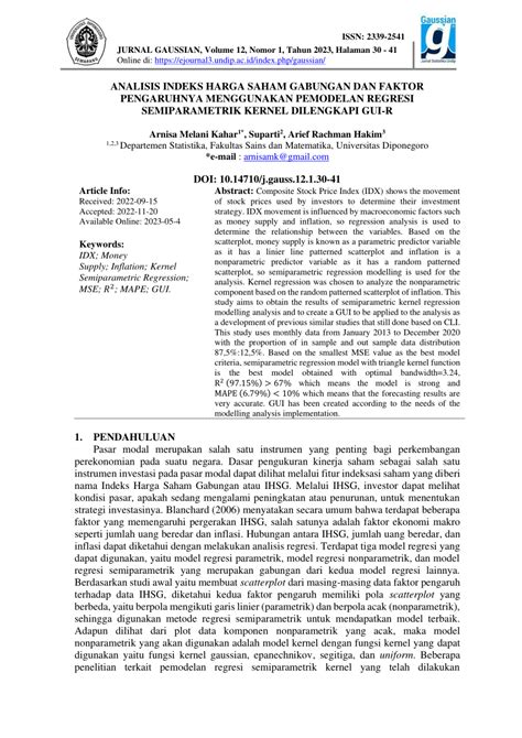 Pdf Analisis Indeks Harga Saham Gabungan Dan Faktor Pengaruhnya