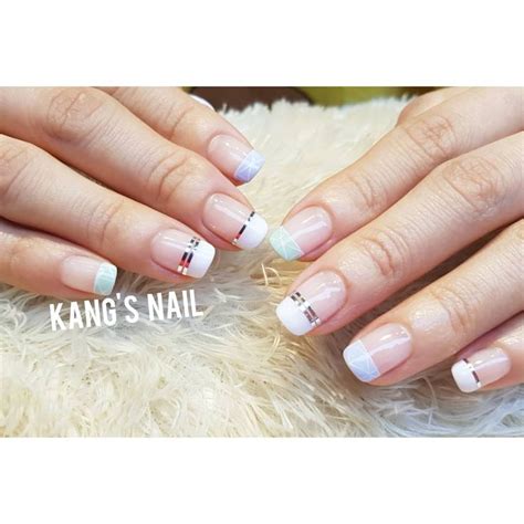 강스네일 애오개점 On Instagram 💅 프렌치네일 ~🍬🎶 네일 예쁜네일아트 젤네일디자인 라인네일