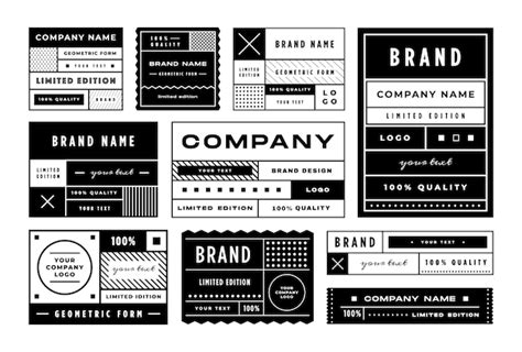 Premium Vector Minimal Label Template Geometric Tag Layout Retro