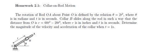 Solved The Rotation Of Rod OA About Point O Is Defined By Chegg Com