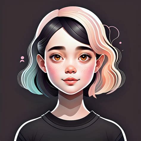 Premium Photo Young Girl Cartoon Model Illustration Art In Pastel